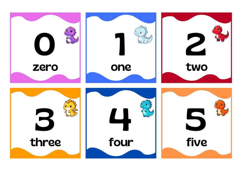Number Cards 1-100, Printable Flashcards, Counting Cards, Dinosaur ...