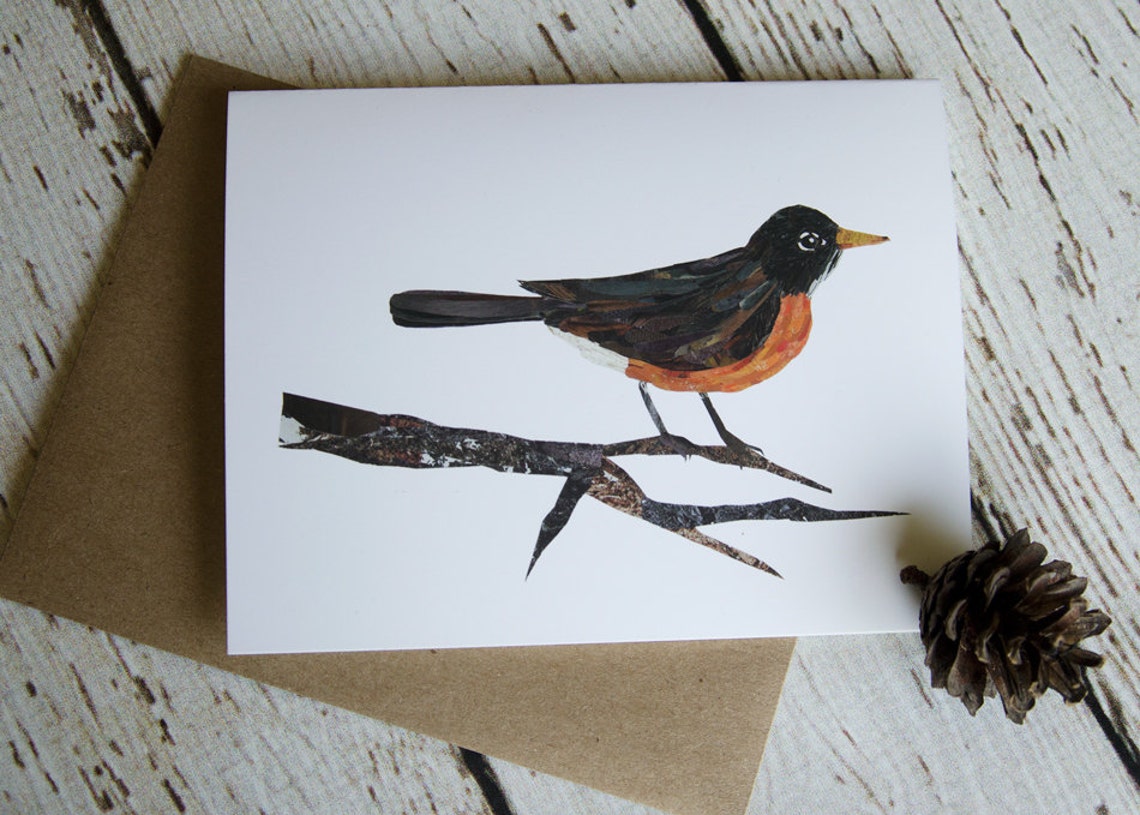 Robin Card of Original Collage - Etsy