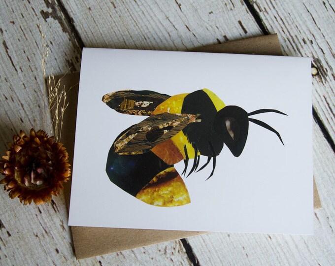Bumblebee Card of Original Collage - Etsy
