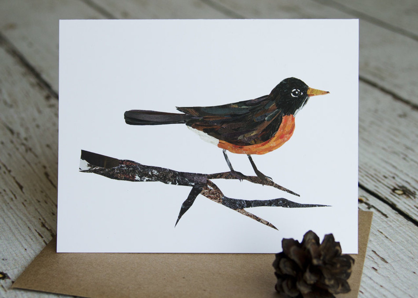 Robin Card of Original Collage - Etsy
