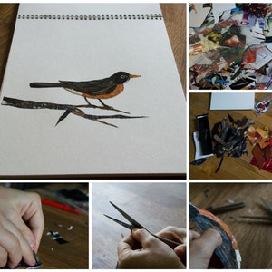 Robin Card of Original Collage - Etsy