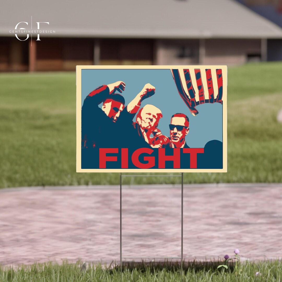 Donald Trump Assassination Photo Election Yard Sign, Republician 2024 ...