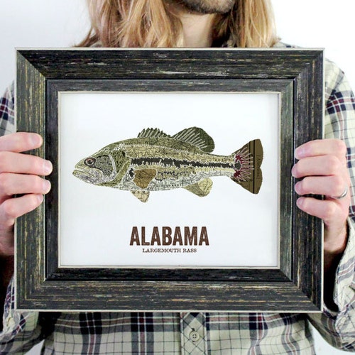 Wisconsin State Fish Map Art Nature Outdoor Art Vintage Map - Etsy