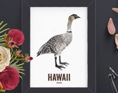 HAWAII Art State Bird Print Map Art Wedding Gift Nursery - Etsy