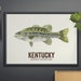 Kentucky State Fish, Map Art, Nature Outdoor Art, Vintage Map Art, Art ...