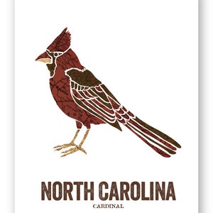 North Carolina State Bird, Nature Art, Outdoor Art, Vintage Map Art ...