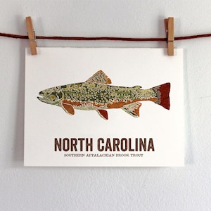 North Carolina State Fish, Map Art, Nature Outdoor Art, Cottage Art ...