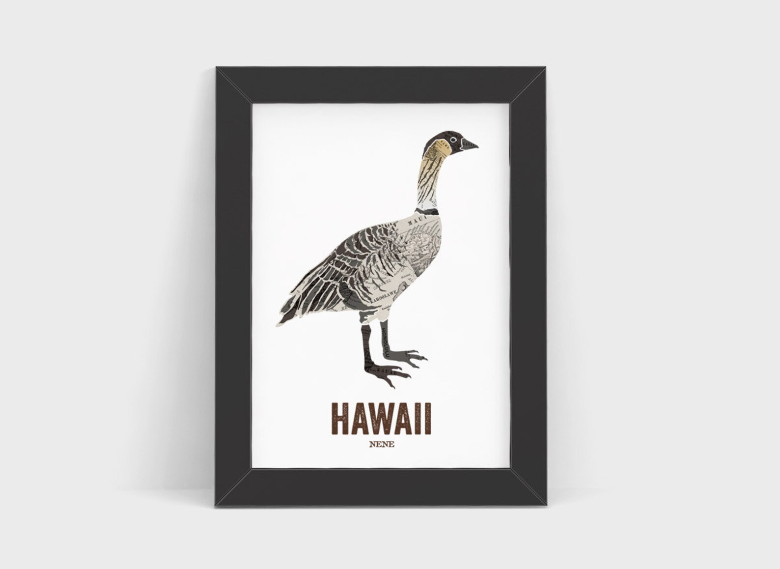 HAWAII Art State Bird Print Map Art Wedding Gift Nursery - Etsy