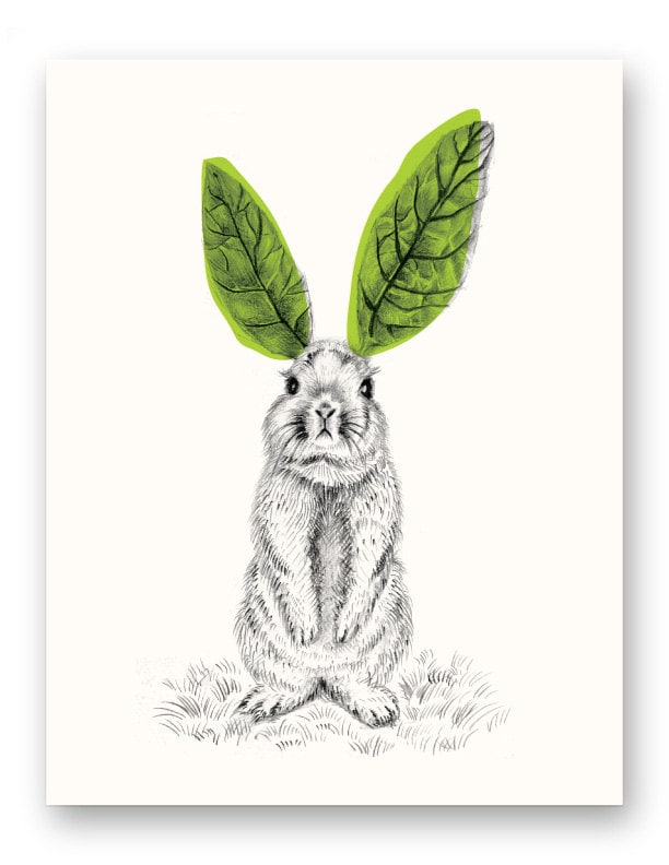 GREEN BUNNY //nature/ Outdoor Art Print Wall Art | Etsy