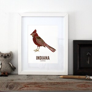 Indiana State Bird, Nature Art, Outdoor Art, Vintage Map Art, Art Print ...