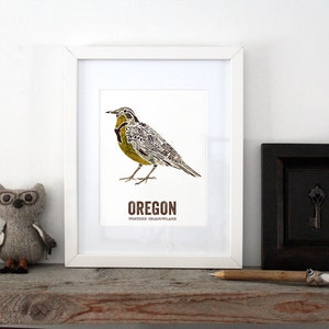 Oregon State Bird, Nature Art, Outdoor Art, Vintage Map Art, Art Print ...