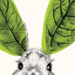 GREEN BUNNY //nature/ Outdoor Art Print, Wall Art, Illustration ...