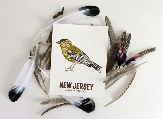 New Jersey Art State Art Bird Art Map Art Nature Art - Etsy
