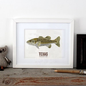 Texas State Fish, Map Art, Nature Outdoor Art, Vintage Map Art, Art ...