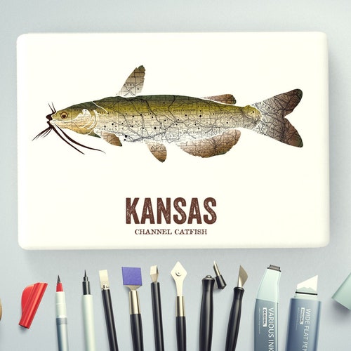 Minnesota State Fish Map Art Nature Outdoor Art Vintage Map - Etsy