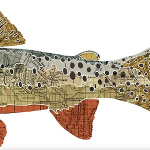 New Mexico State Fish, Map Art, Outdoor Art, Lake House, Art Print ...