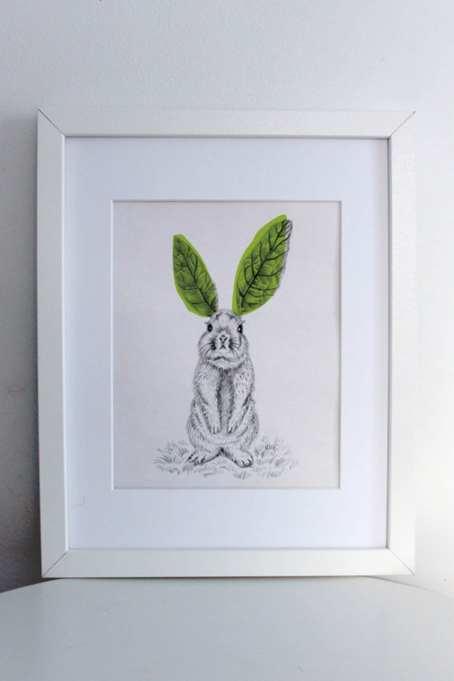 GREEN BUNNY //nature/ Outdoor Art Print Wall Art - Etsy