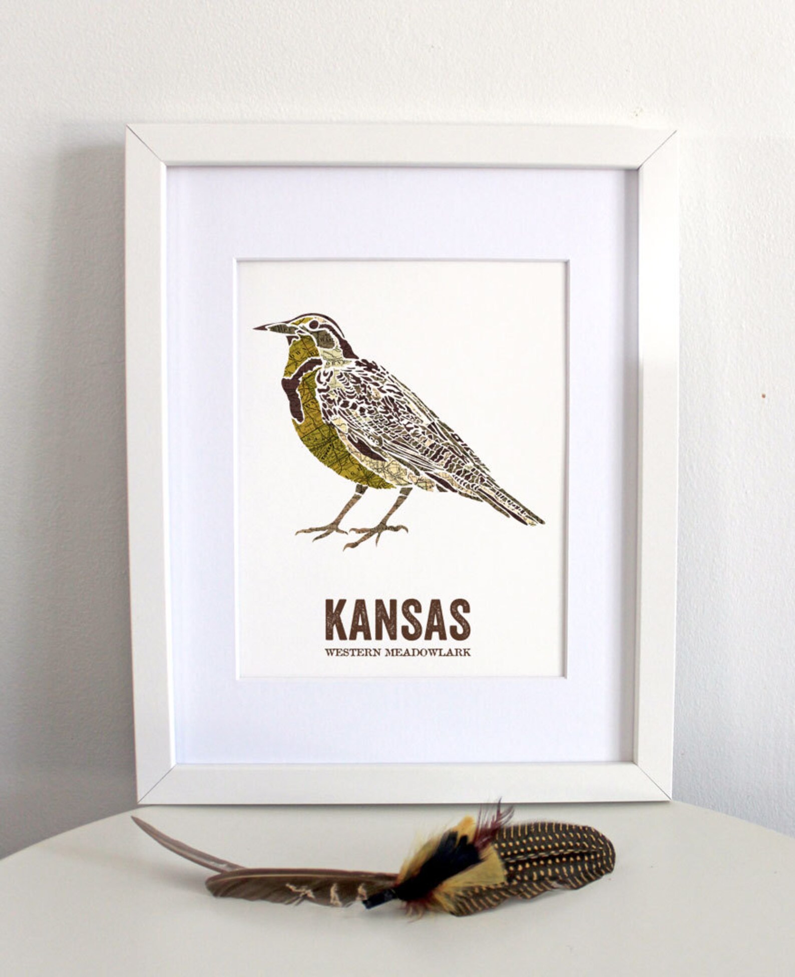 Kansas State Bird Nature Art Outdoor Art Vintage Map Art - Etsy