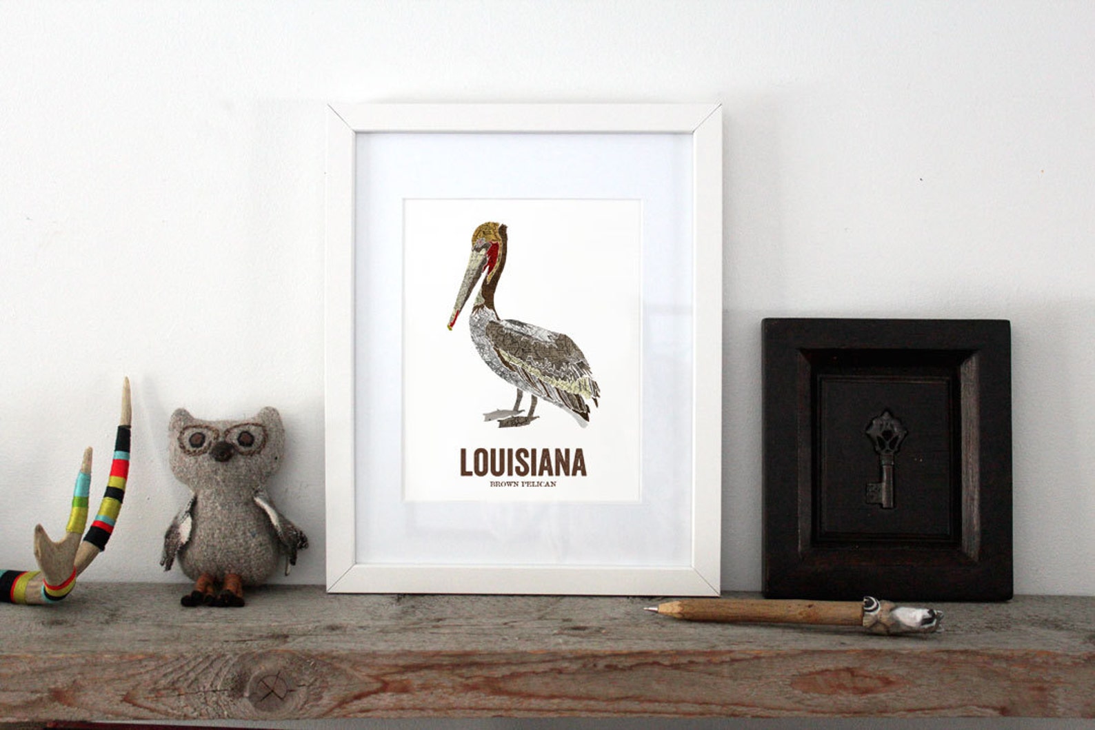 Louisiana State Bird Nature Art Outdoor Art Vintage Map | Etsy