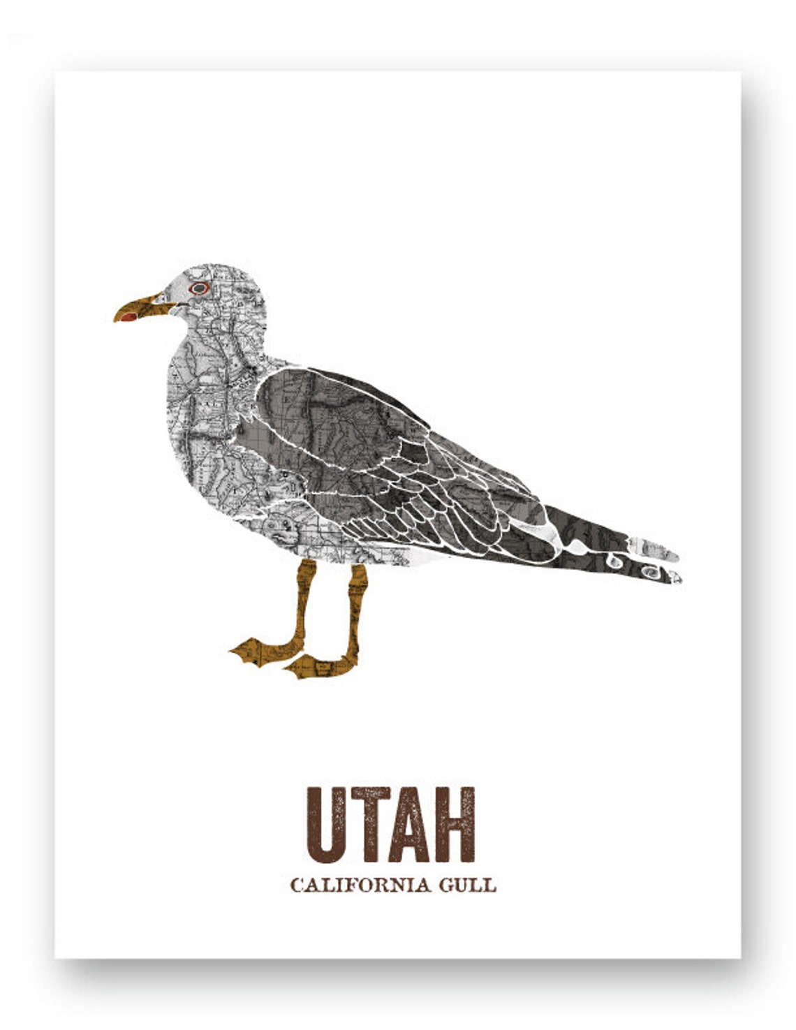Utah State Bird, Art, Nature Art, Outdoor Art, Vintage Map Art, Art ...
