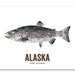 Alaska State Fish, Map Art, Nature Outdoor Art, Vintage Map Art, Art ...