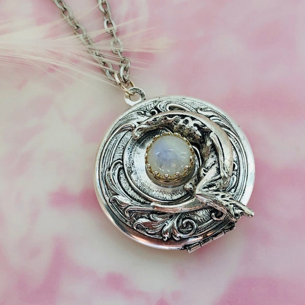 Moonstone Locket - Etsy