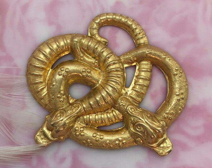 BRASS Entwined Garden Snake Snakes Stampings ~ Jewelry Ornament Brass ...