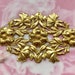 Flower BRASS Cartouche Plaque Art Nouveau Oval Leaf & Flowers Stamping ...
