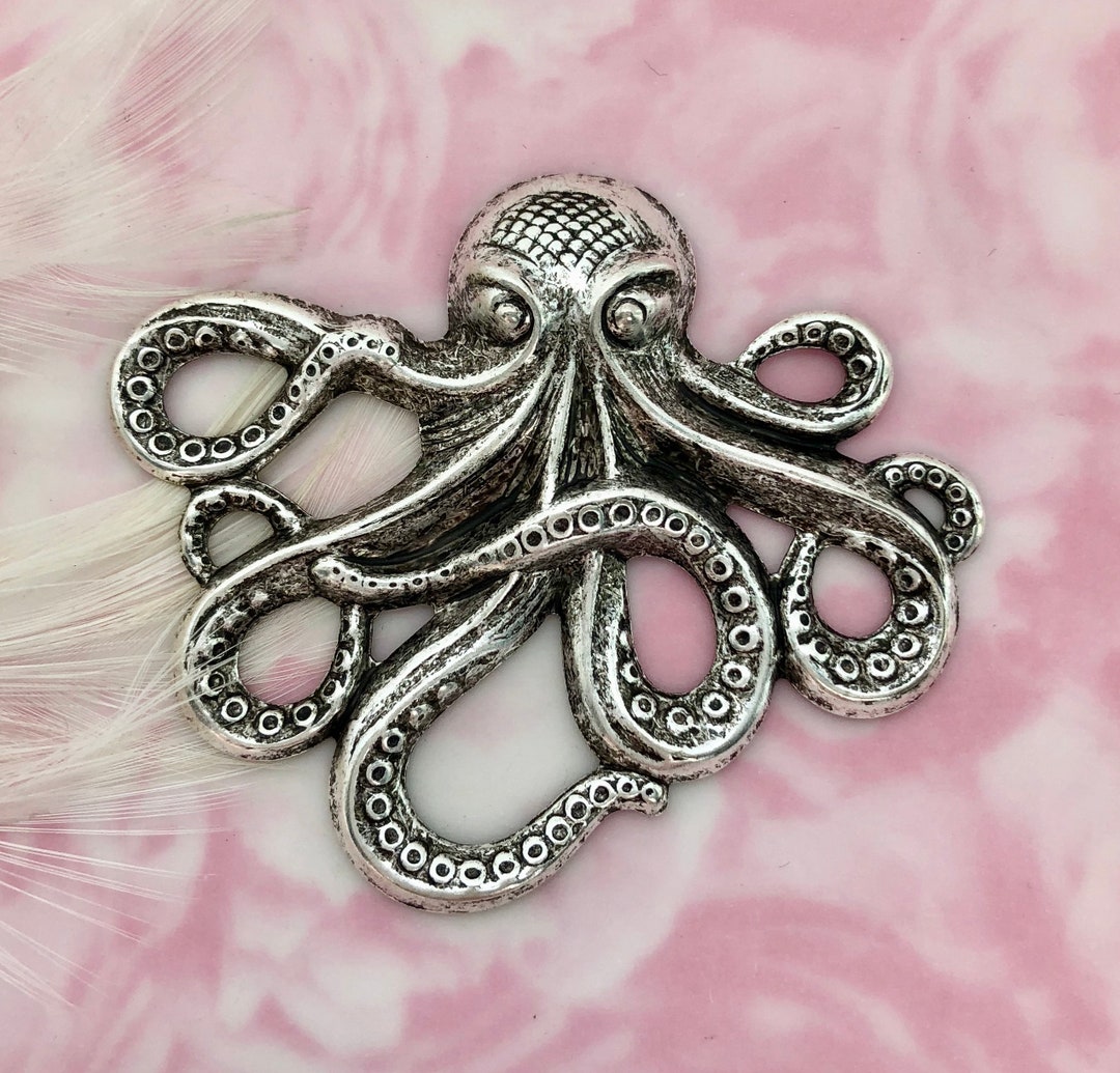 ANTIQUE SILVER Sea Creature Octopus Stamping ~ Jewelry Findings ...