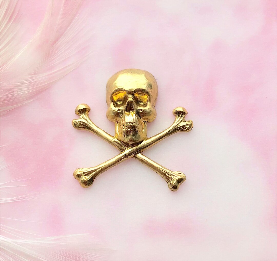 Gothic Bones & Skull Stamping BRASS 2 PC Medium ~ Jewelry Ornament ...