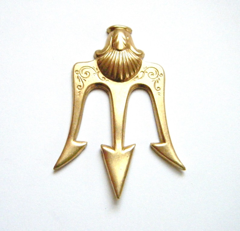 Neptune BRASS 1 Piece Poseidon's Trident Shell Spear | Etsy