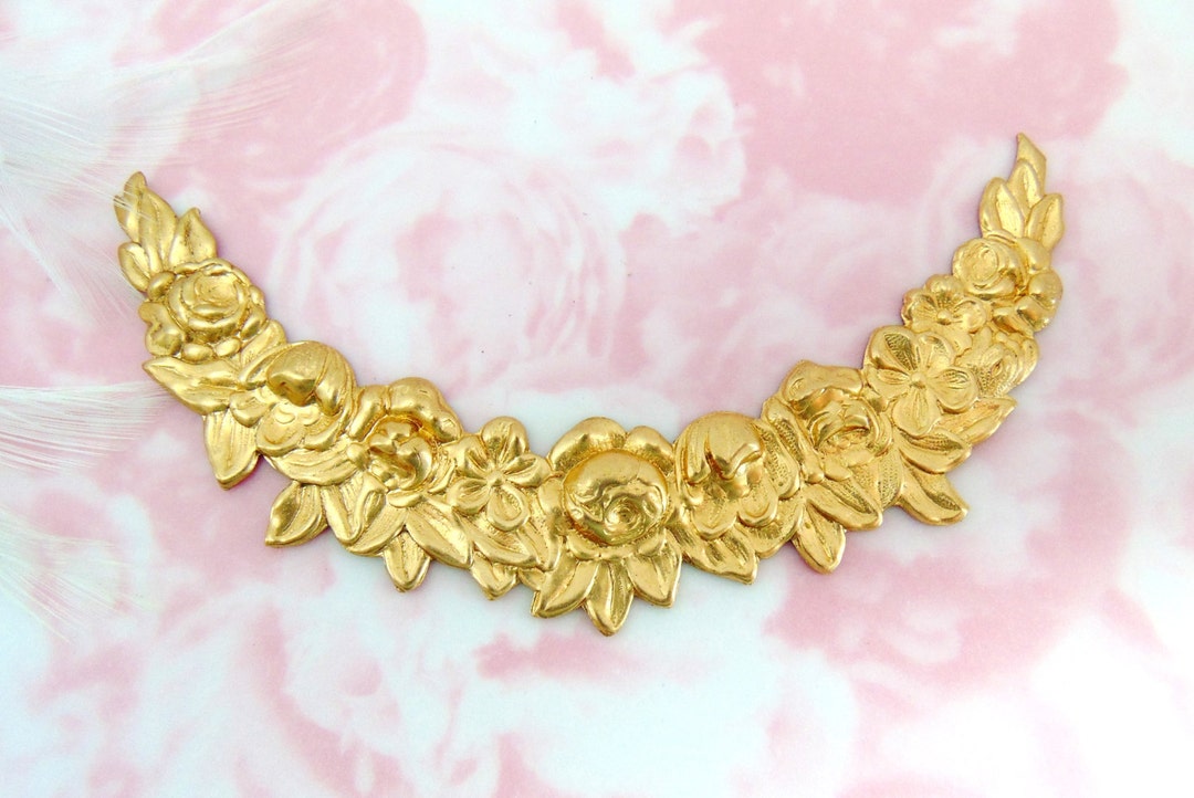 Symbol of Victory BRASS Flower Collar Swag Garland Flowers Stamping ...