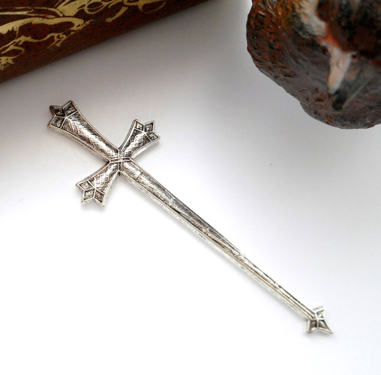 ANTIQUE SILVER Sword Medieval Cross Stamping Jewelry - Etsy