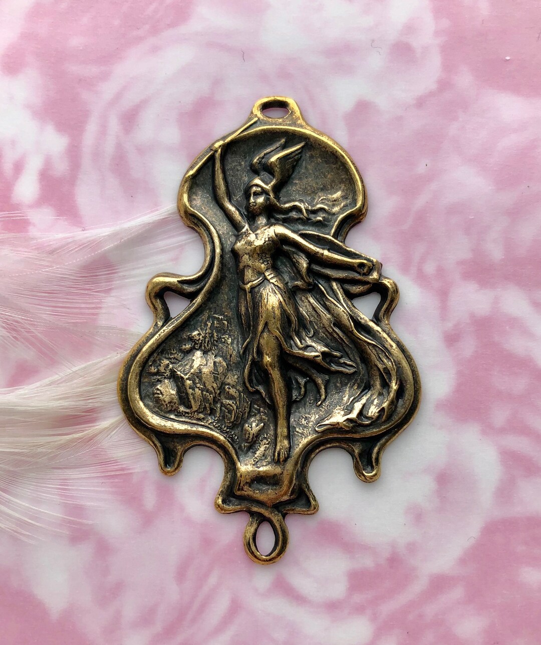 ANTIQUED BRASS Nike Warrior Connector Goddess Stamping ~ Jewelry ...