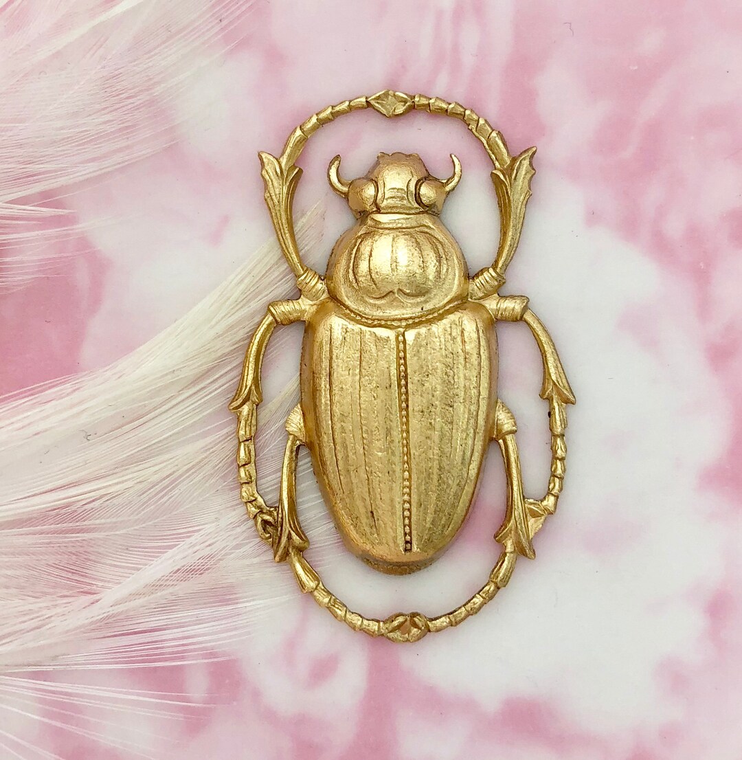 BRASS Egyptian Scarab Beetle Stampings ~ Jewelry Ornament Findings ...