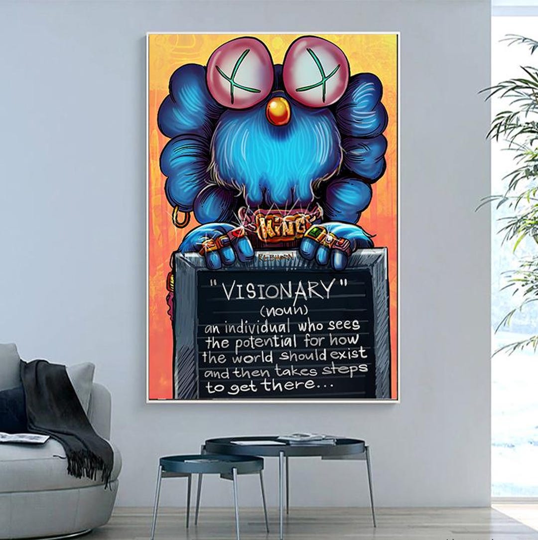 Visionary Definition KAWS Wall Art, Hypebeast Quotes Single Poster ...