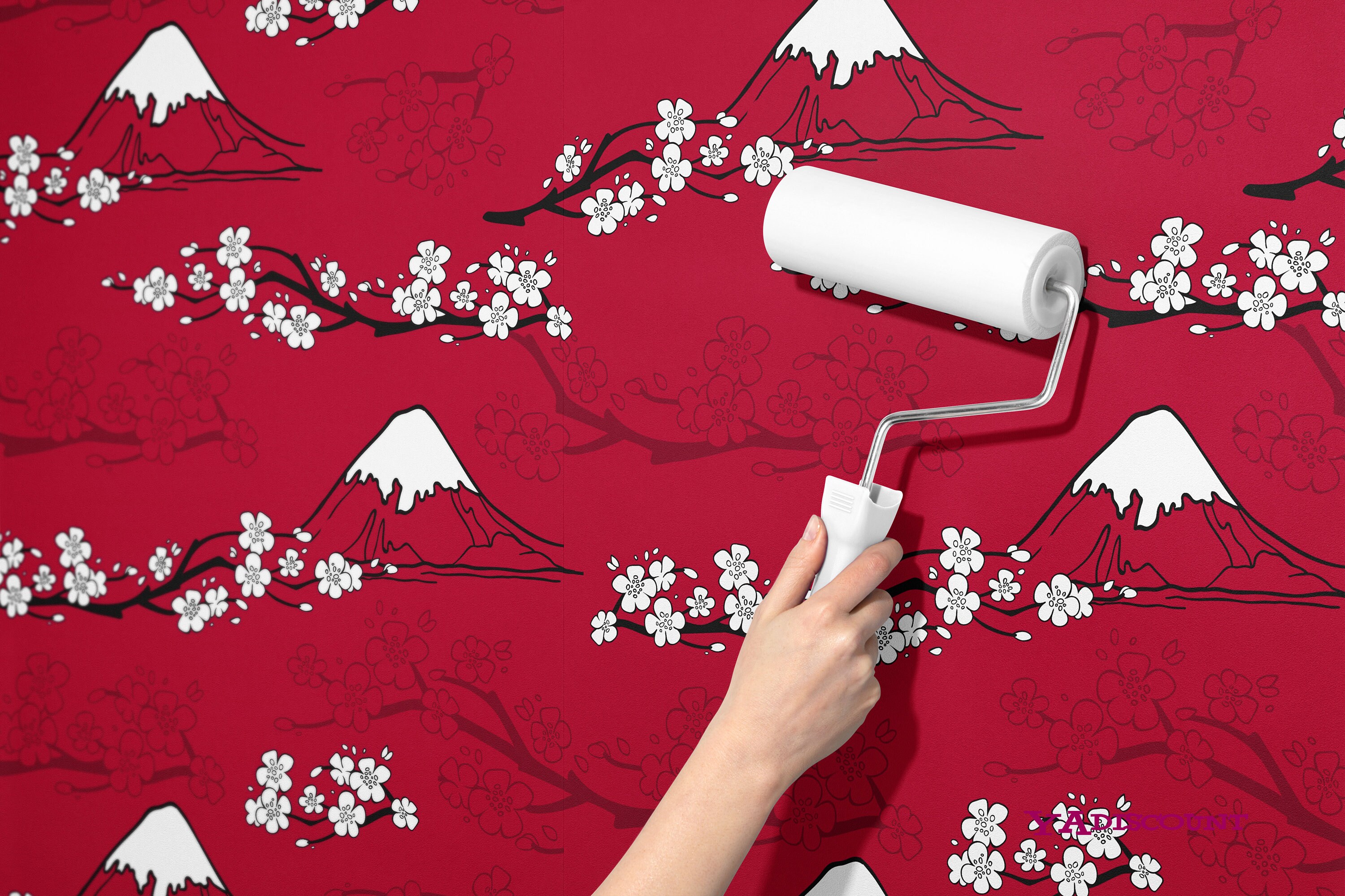 Hand Drawn Japanese Scenery Wallpapers, Premium Peel & Stick, Lipstick ...