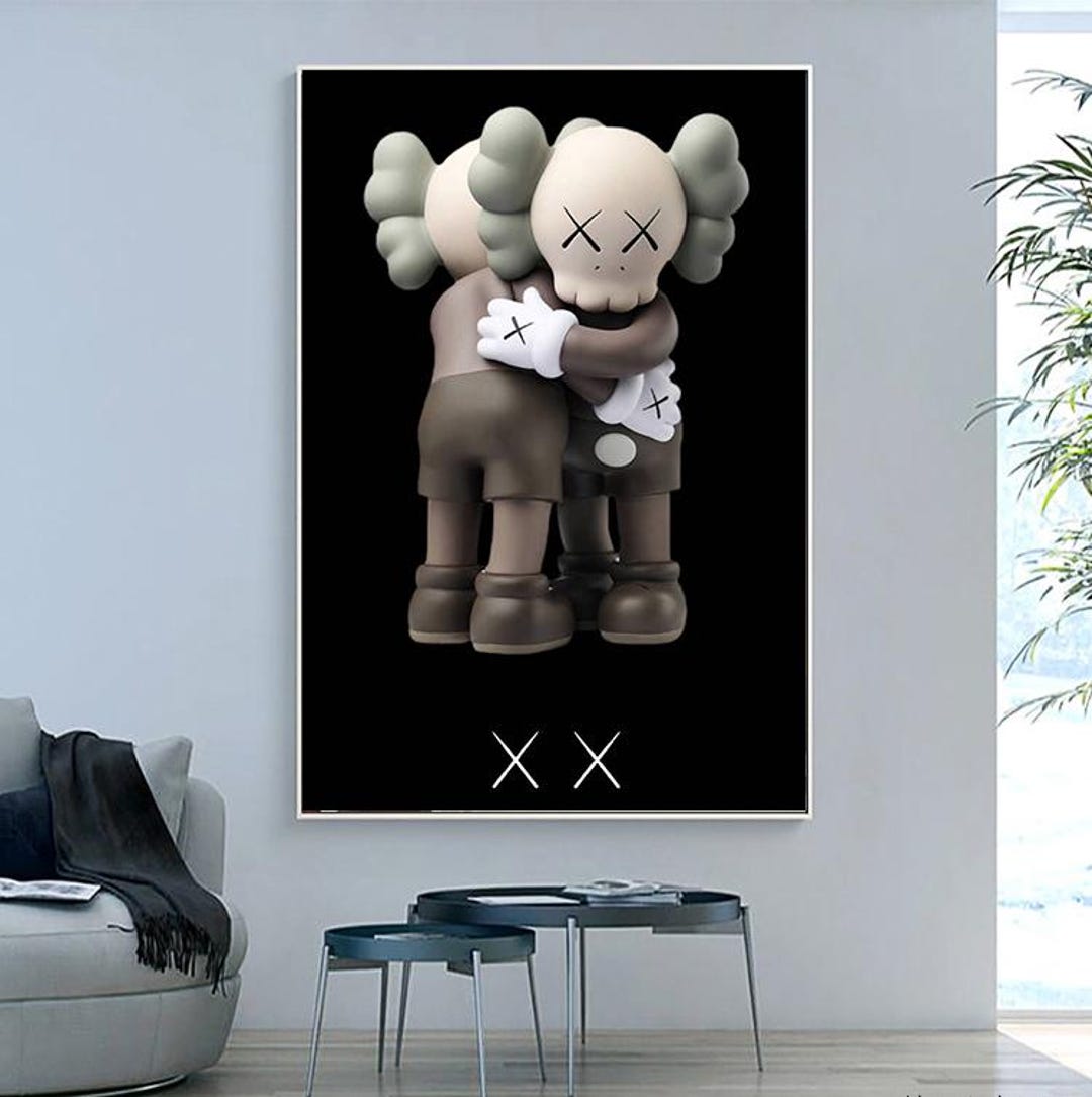 Lovely Hugging KAWS Wall Art, Two Hypebeast Single Poster, Printable ...