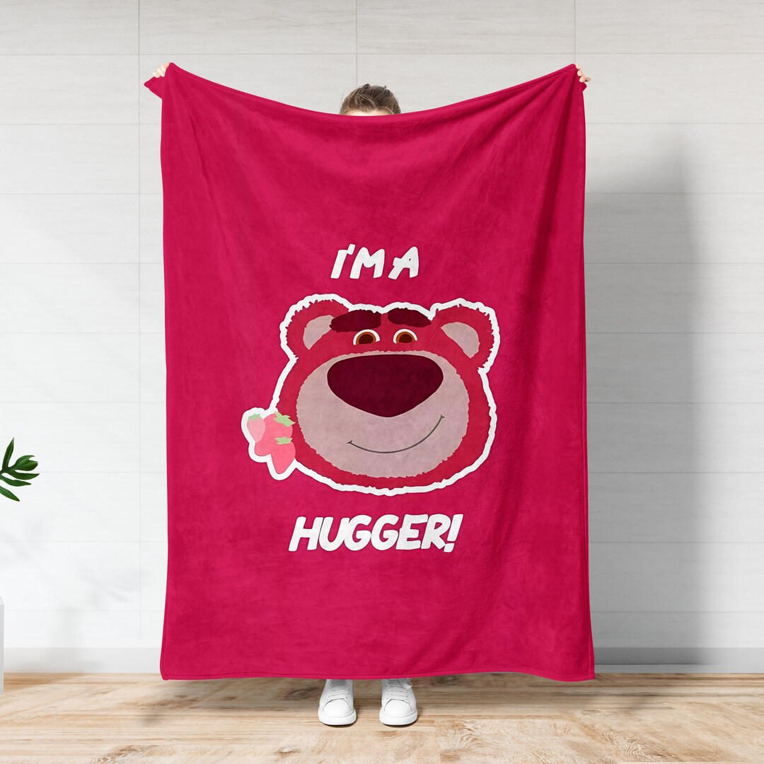 I'm A Hugger Bedspread Throw, Pink Velveteen Plush Blanket for Girls ...
