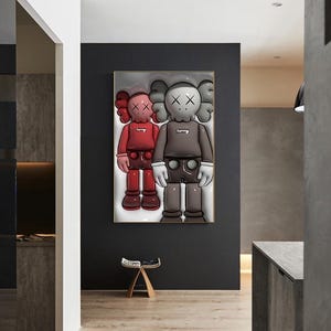 Inflated Double KAWS Wall Art, Bubble Effect Hypebeast Single Poster ...