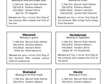 Printable Brachot Poster | 18x24in Jewish Blessings Wall Art | Hebrew ...