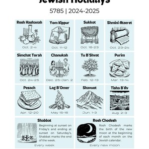 5785 Jewish Holidays Calendar | Digital Download - Etsy