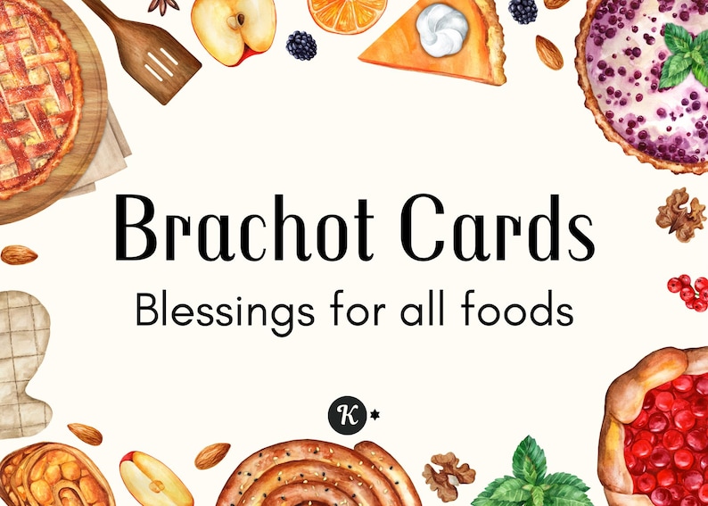 Printable Food Blessing Cards | Food | Set of 6 Bracha Cards for ...