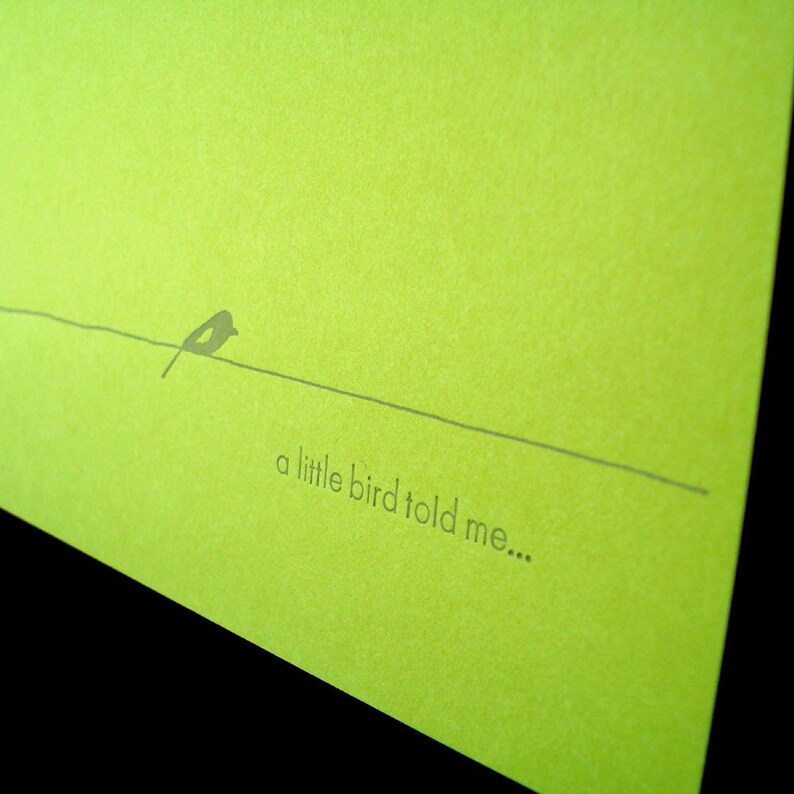A Little Bird Told Me Letterpress Card - Etsy