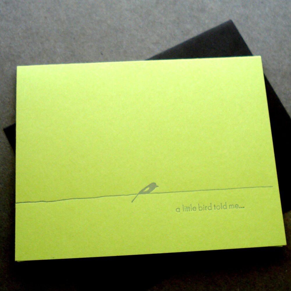 A Little Bird Told Me Letterpress Card - Etsy