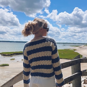 Crochet Beachy Striped Sweater PDF Pattern | Crochet Summer Sweater PDF ...