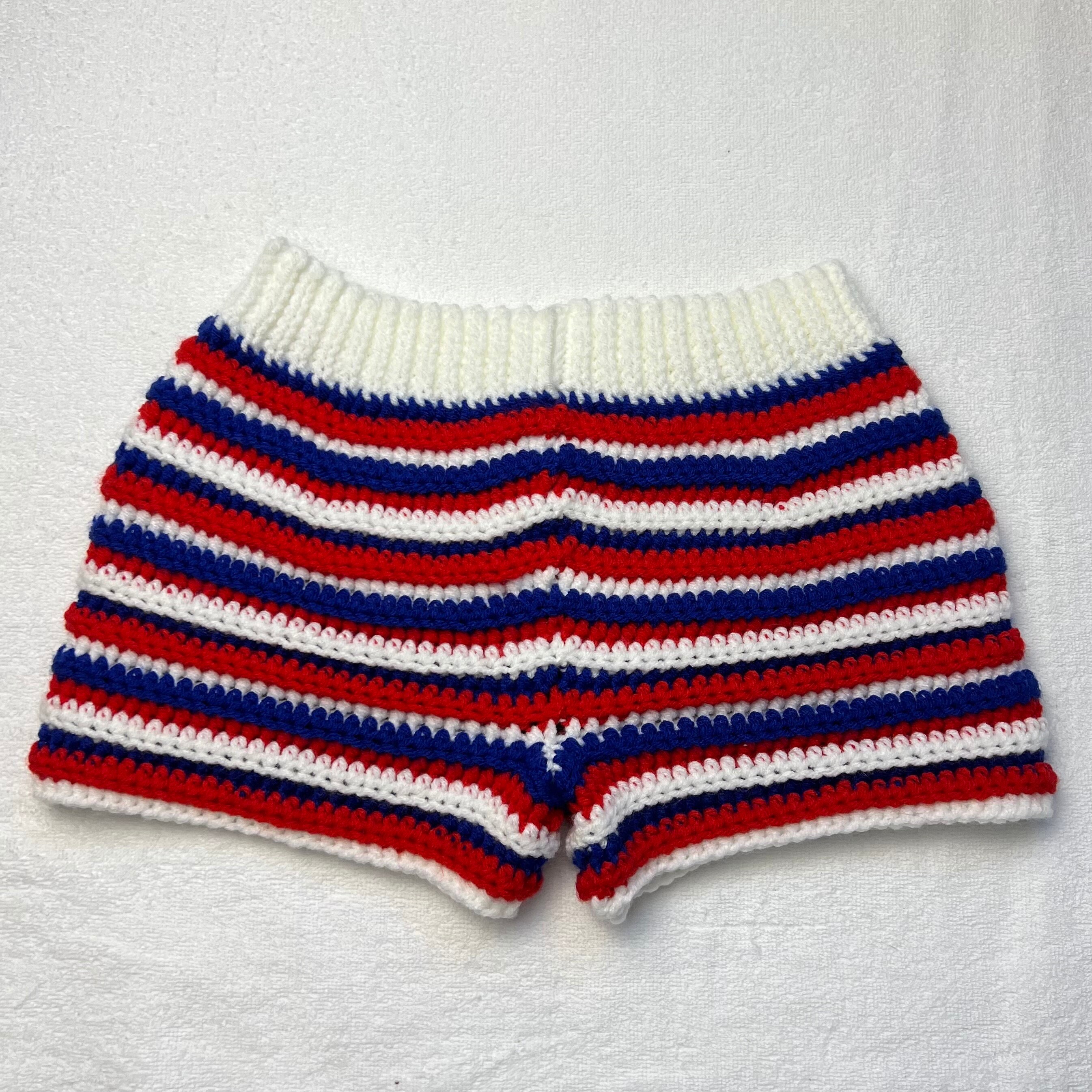 Patriotic Crochet Mini Shorts Crochet Micro Shorts Crochet Boy Shorts ...