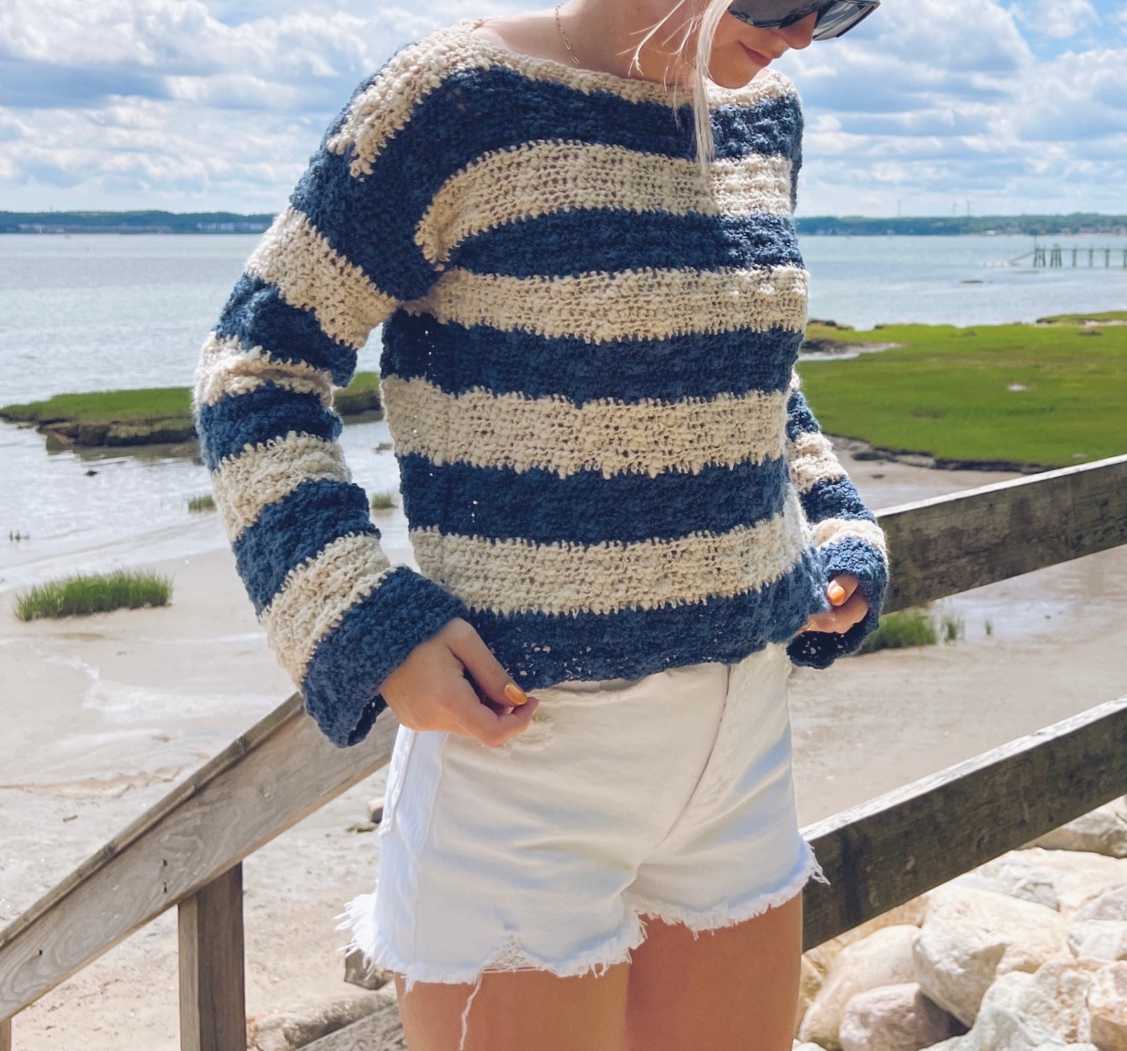 Crochet Beachy Striped Sweater PDF Pattern | Crochet Summer Sweater PDF ...