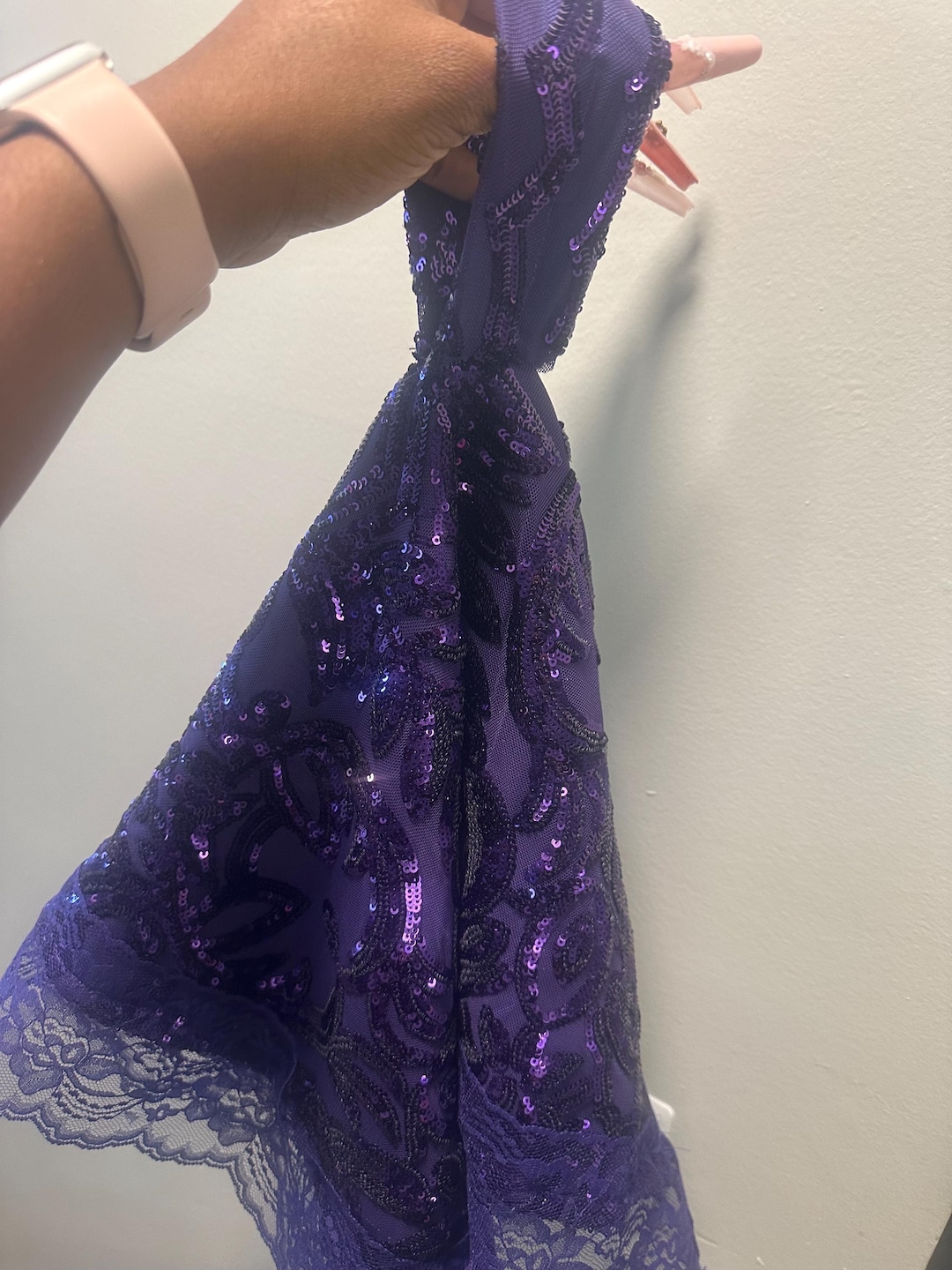 Purple Glitter Lace Lap Scarf With Handle - Etsy