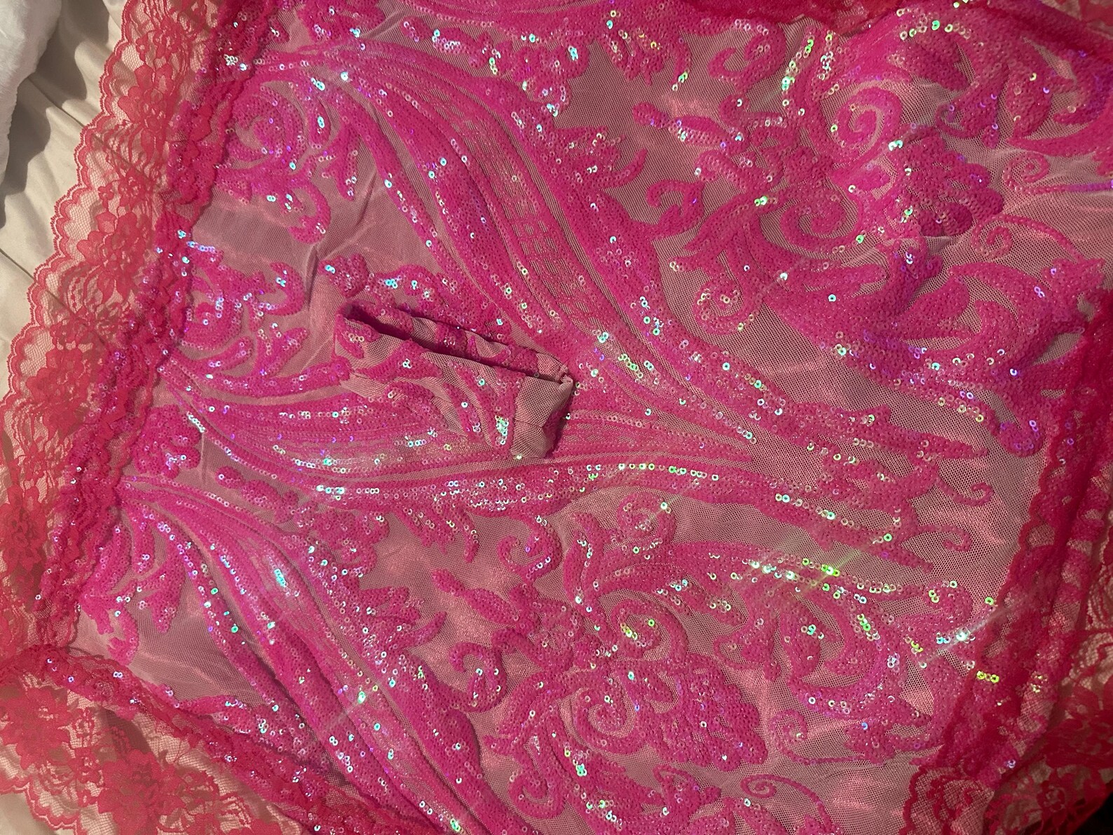 Pink Glitter Lace Lap Scarf With Handle - Etsy